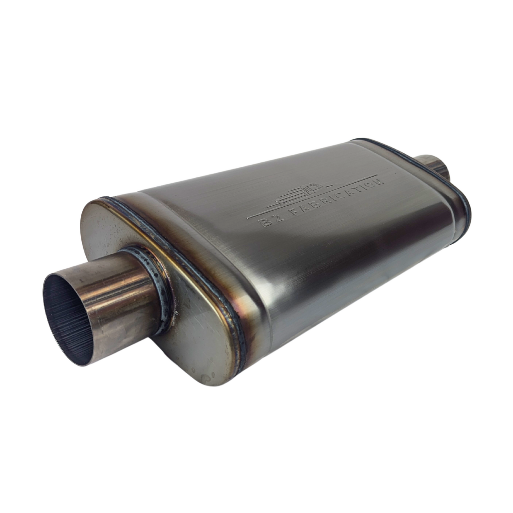 Stainless Oval Muffler, Single Inlet/Outlet (3.0" and 2.5")
